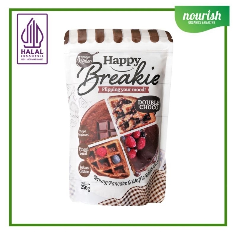 Jual Nourish Happy Breakie Tepung Premix Gluten Free Pancake dan Waffle ...