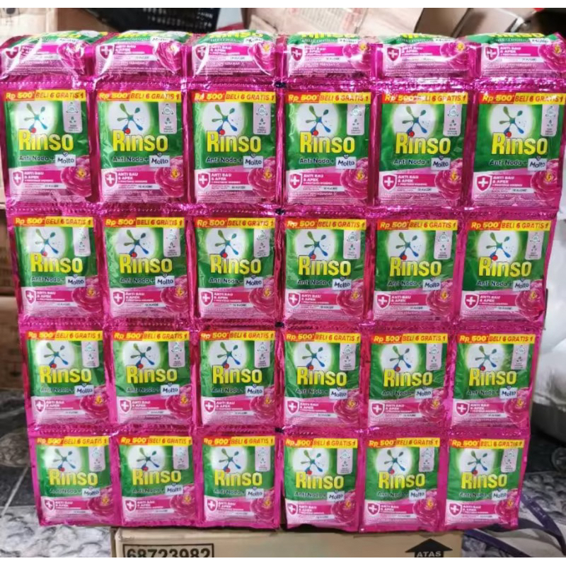 Jual 96 Sachet Rinso Cair Renceng 500an Detergent Cair Pewangi Pakaian ...