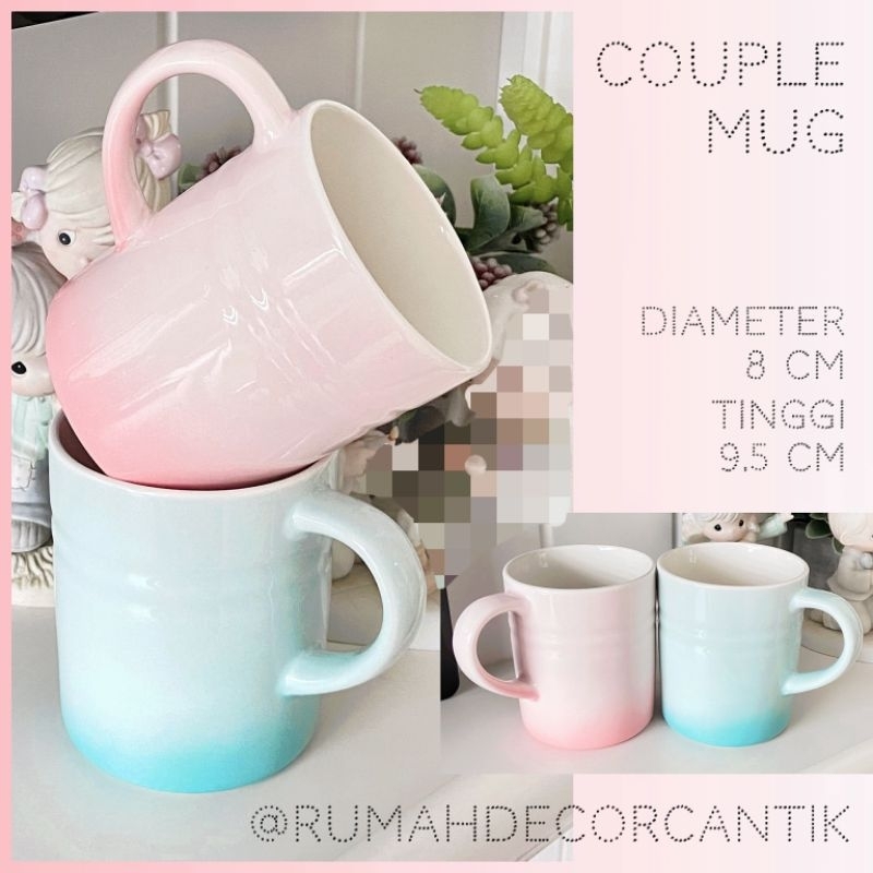 Jual Gelas Mug Creuset 1Pc Keramik Tebal Putih Bening Gradasi Cerah ...