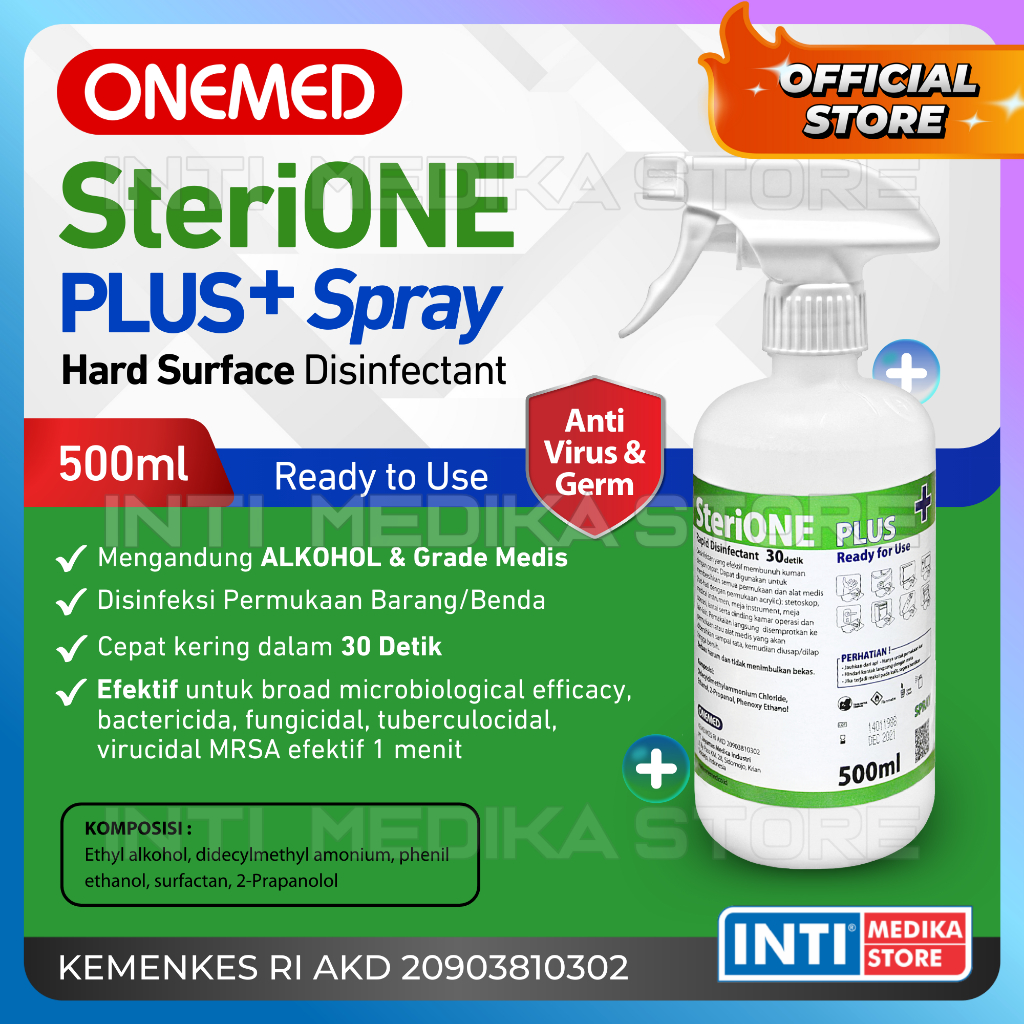 Jual ONEMED - Disinfektan SteriOne PLUS Spray 500ml | Desinfektan Cair ...