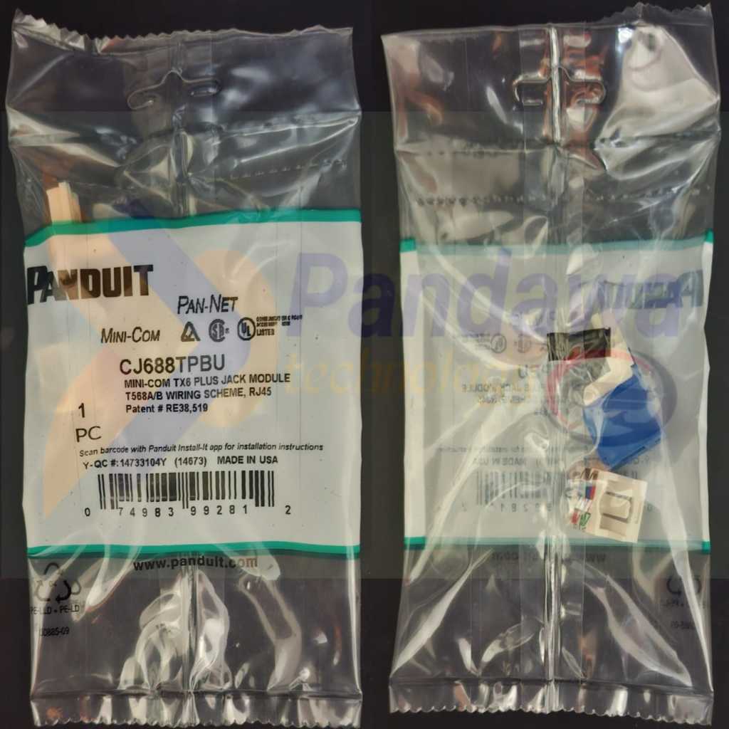 Jual MODULAR PANDUIT CAT 6/RJ 45 CAT 6 PAN-NET ORI (CJ688TPBU) | Shopee ...
