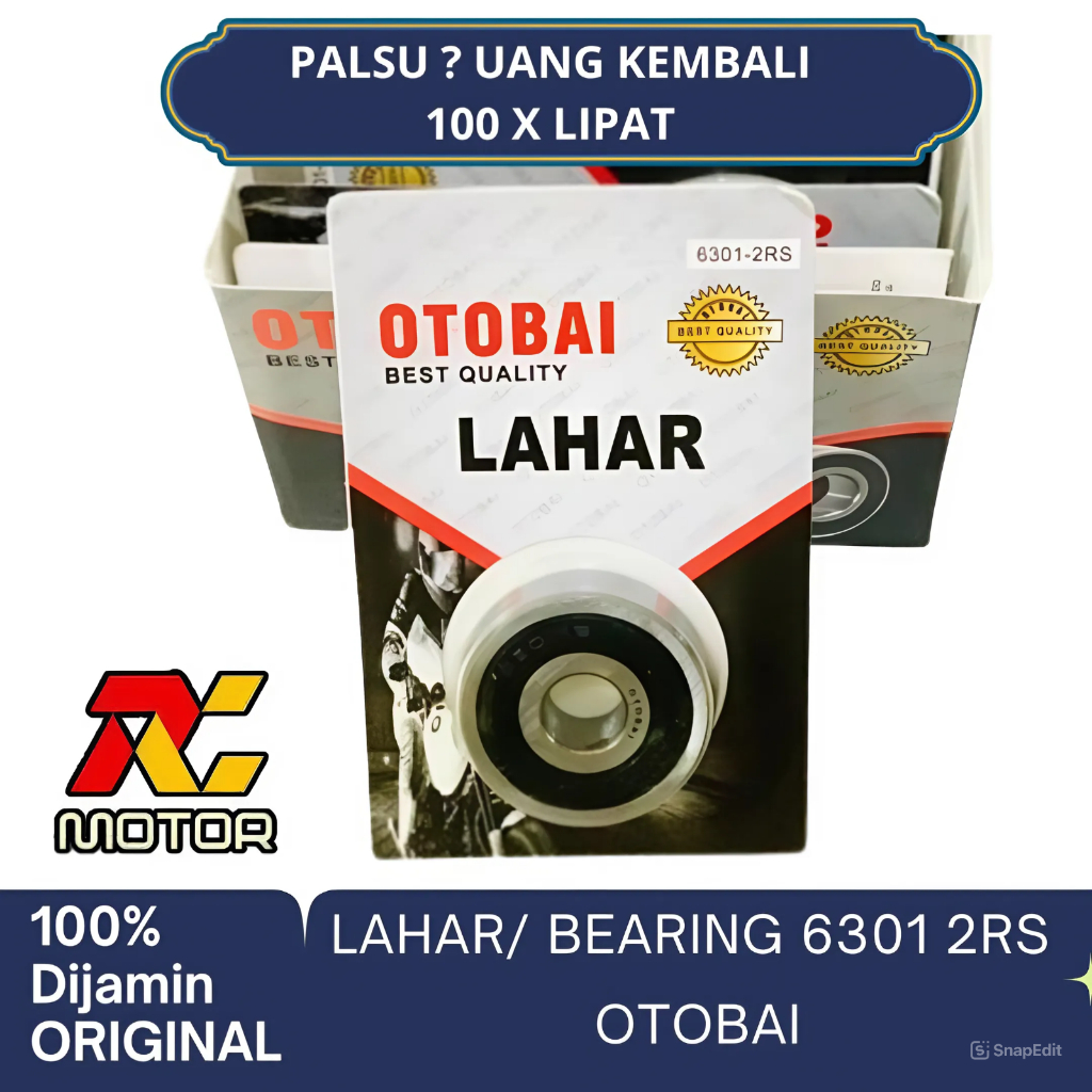 Jual Bearing / Laher 6301 2RS Otobai Lahar Berkualitas 1 dus isi 10 PCS | Shopee Indonesia