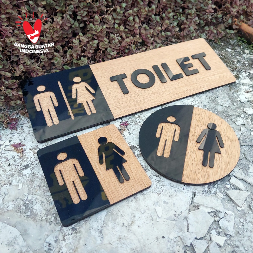 Jual Papan Tanda Sign Board Toilet Akrilik Kayu | Shopee Indonesia