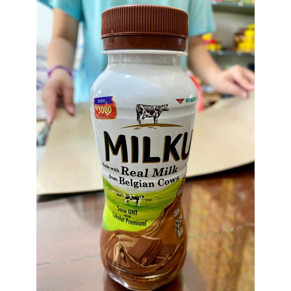 Jual Milku Susu UHT Rasa Cokelat Premium Botol 200 ML | Shopee Indonesia