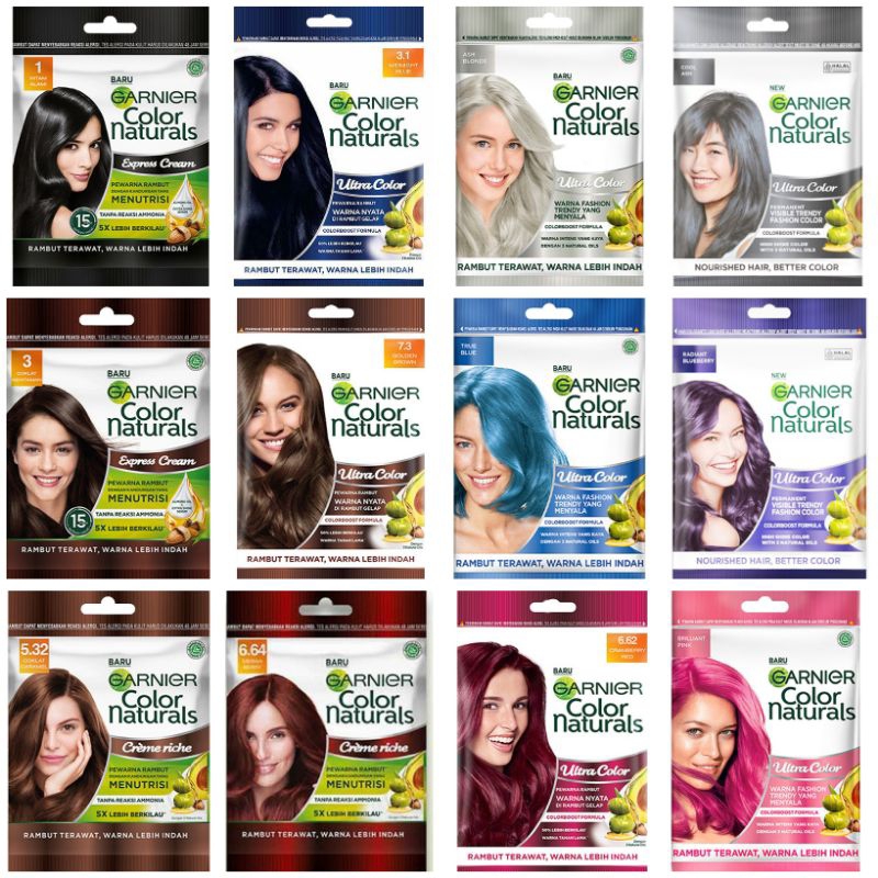 Jual GARNIER Aneka pewarna rambut baru cool ash lavender pink biru ...
