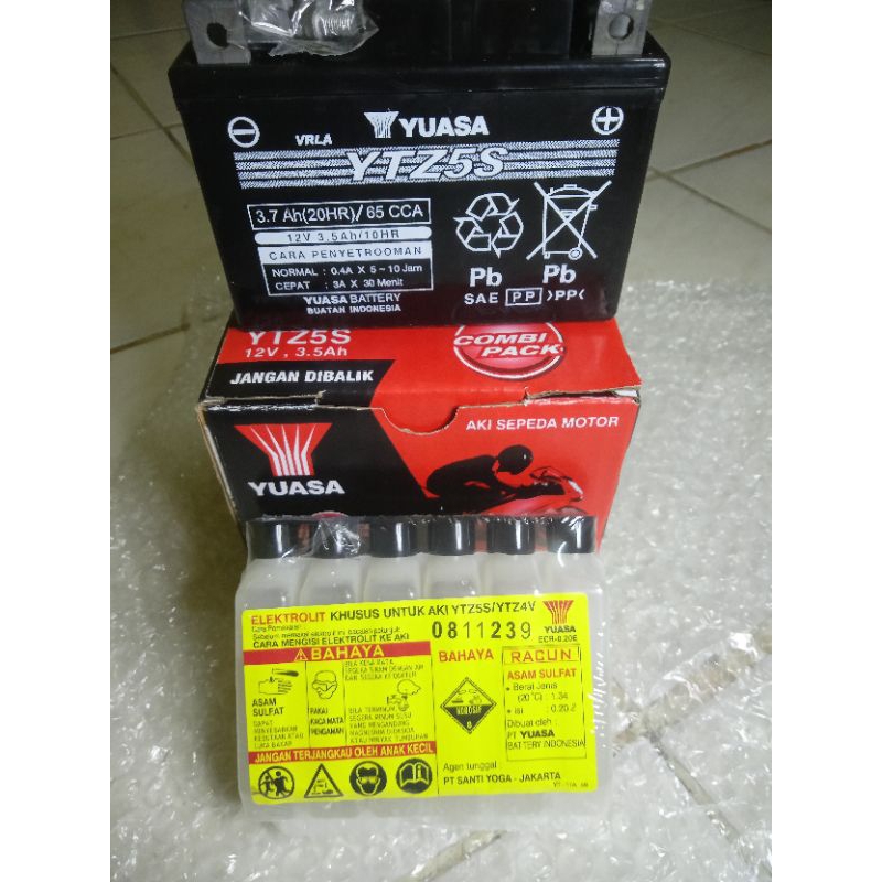 Jual Aki Kering YUASA YTZ5S Aki Kering Motor Vario/Beat/Mio j | Shopee Indonesia