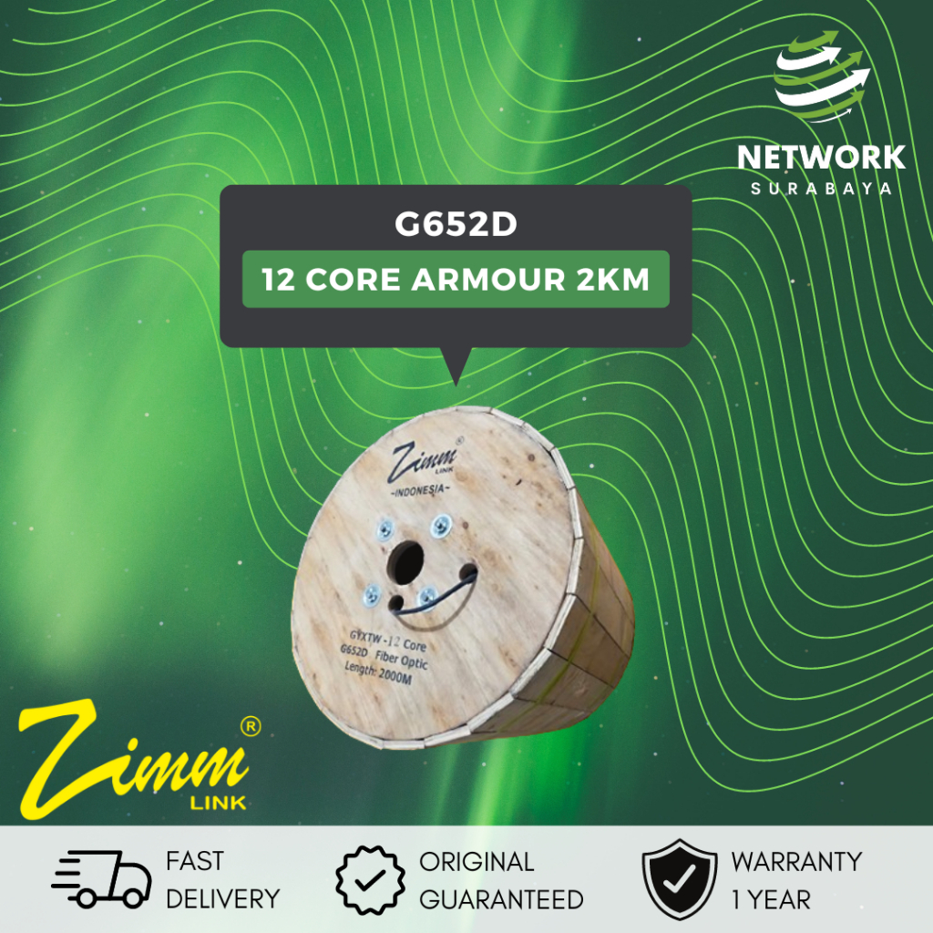 Jual ZIMMLINK GYXTW 12 Core Armour G652D with 1 Loose Tube, FRP 2.0mm ...