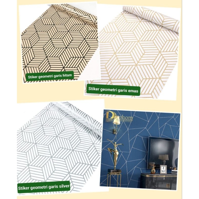 Jual Wallpaper Sticker Dinding Ruang Tamu Motif Geometris | Shopee ...