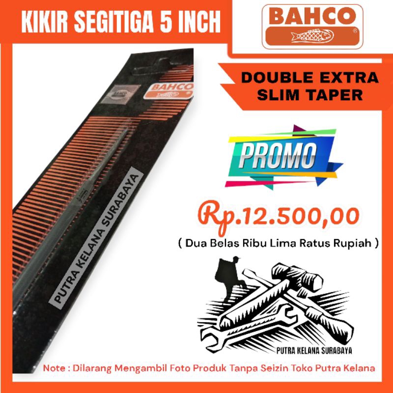 Jual Kikir Segitiga Gergaji Kayu Bahco 5 inch Double Extra Slim Taper ...