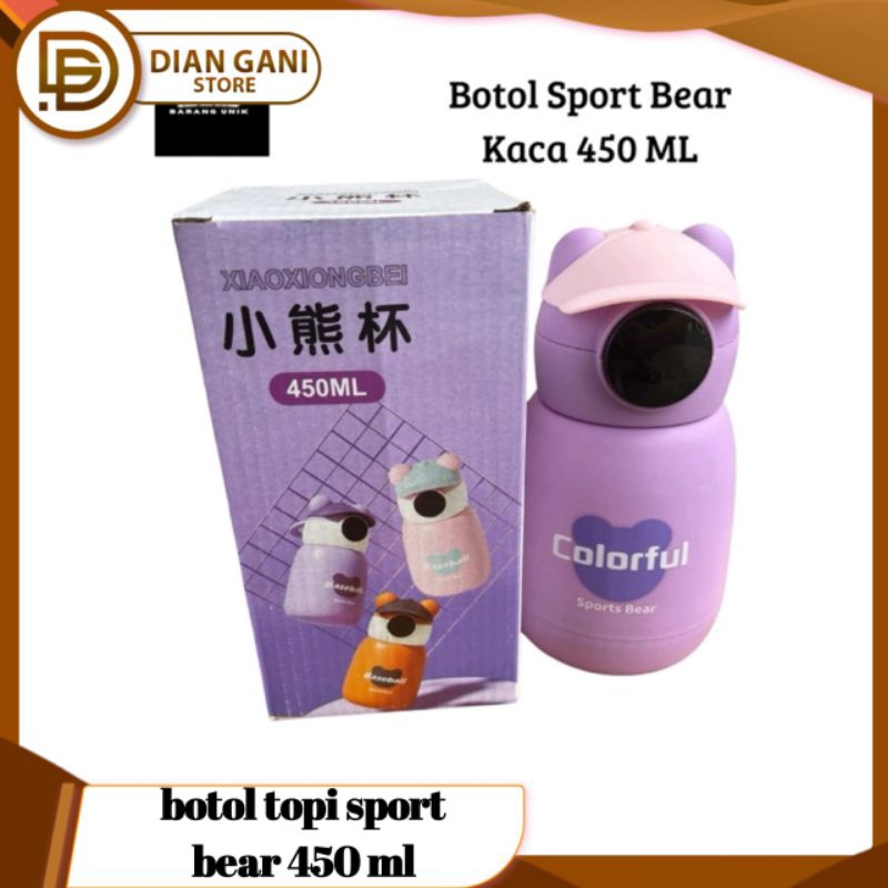 Jual Botol Topi Sport Bear 450ml / Botol Kaca Anak Model Bear / Botol ...