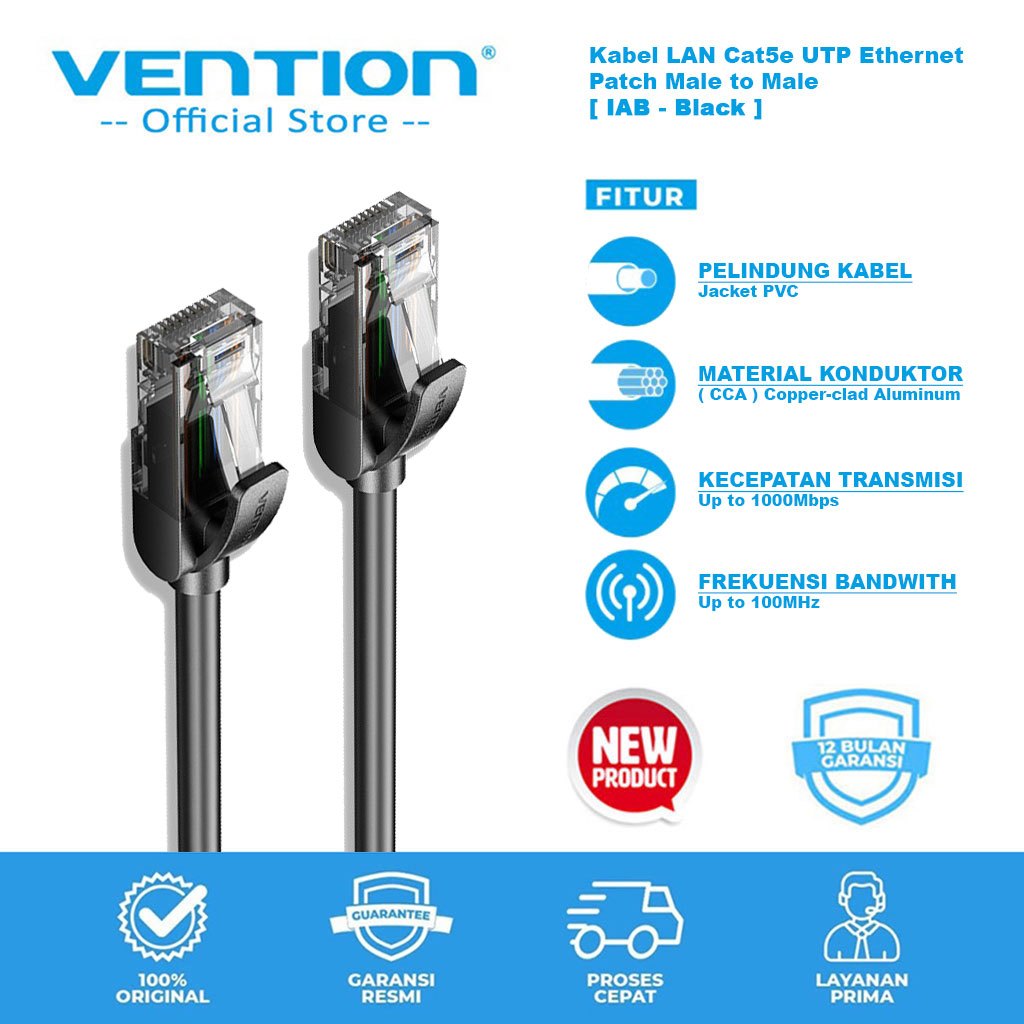 Jual Vention Kabel LAN Cat.5e UTP RJ45 Gigabit Network Ethernet ...