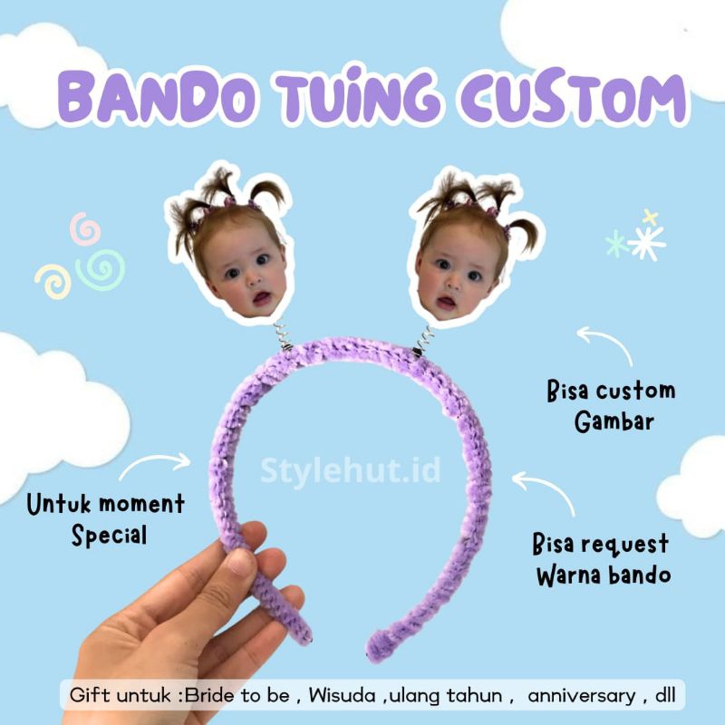 Jual Bando Custom Foto/Bando Tuing/Bando Bulu Kawat/Bando Ulang Tahun ...