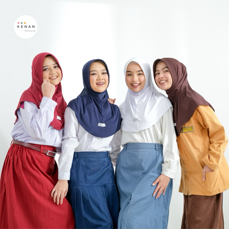 Jual KENAN - Daily School Instan Hijab Bergo Size M | Shopee Indonesia