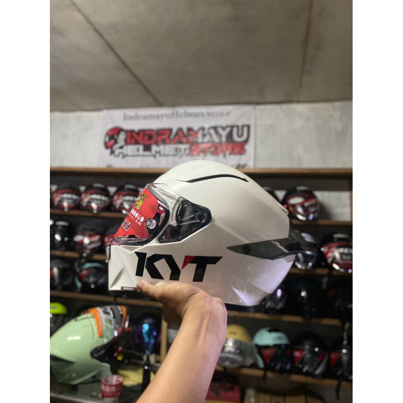 Jual KYT R2R PLAIN WHITE SOLID HELM FULL FACE ( ORIGINAL) | Shopee ...