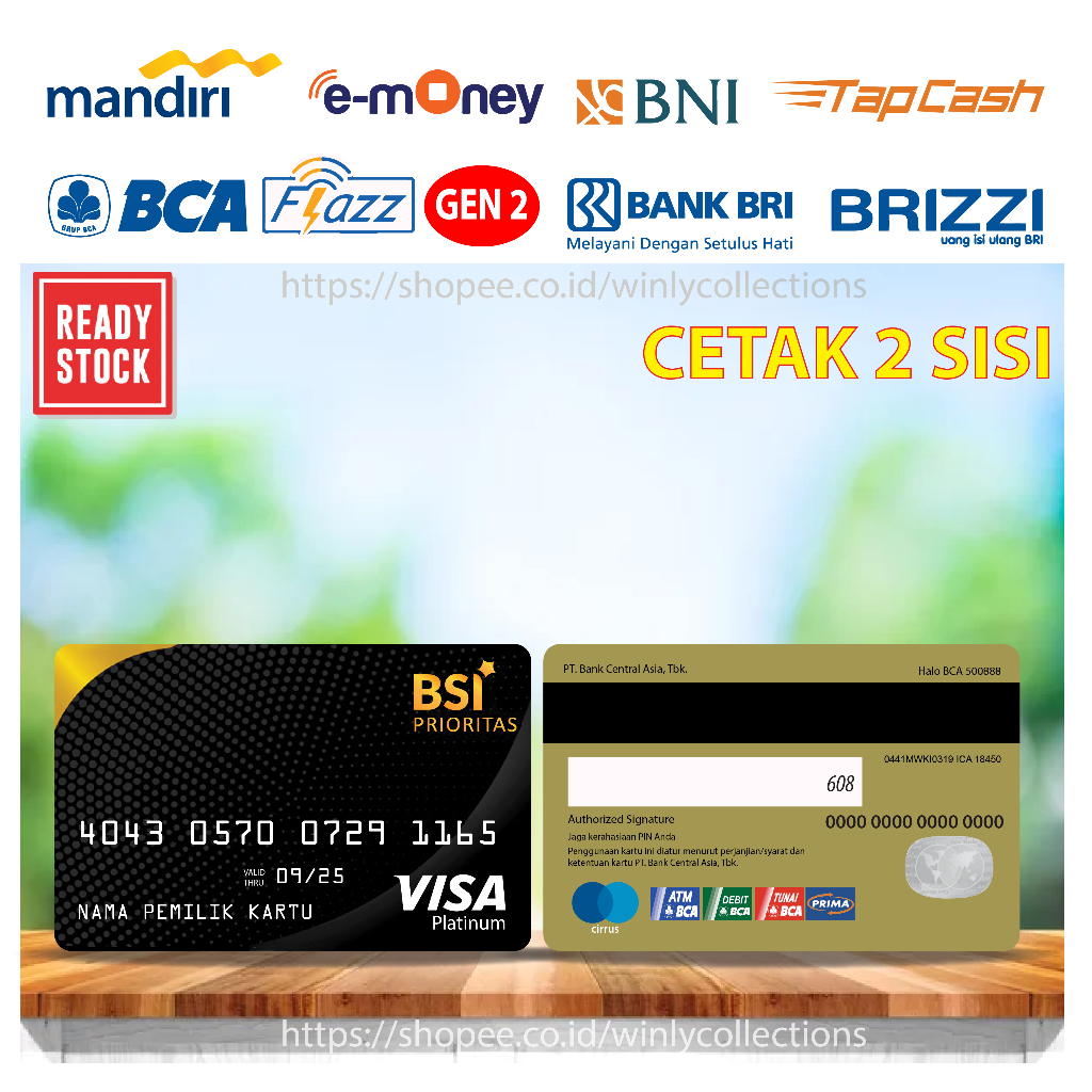 Jual EMONEY E TOLL DESAIN PRIORITAS BLACK MOTIF BSI E MONEY MANDIRI GEN ...