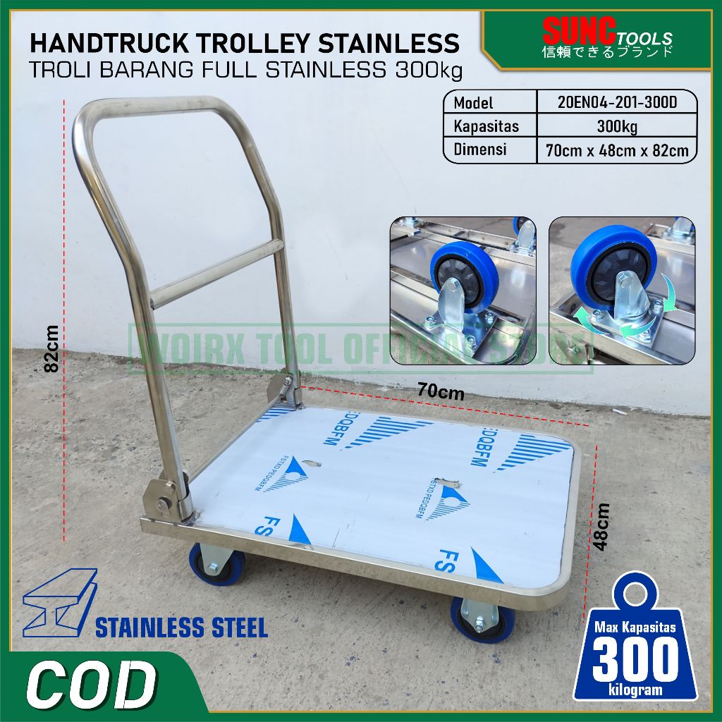 Jual SUNC TOOLS Troli Barang Trolli Stainless Handtruck Trolley Troly ...