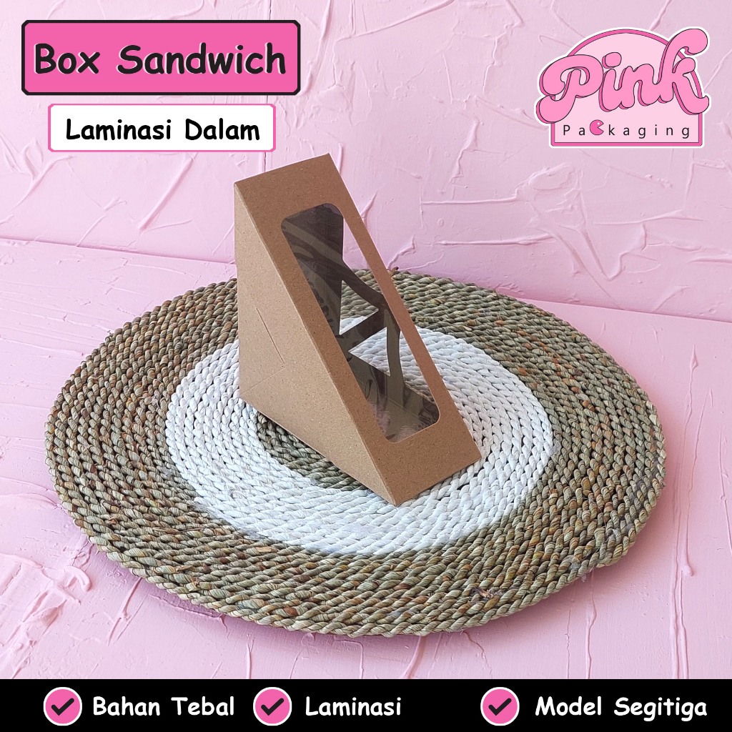 Jual Box Sandwich Box Fruit Sando Kemasan kertas Sandwich Segitiga box ...