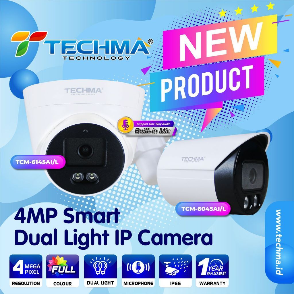 Jual Techma Full Color Smart Light IP Camera 4.0MP MURAH | Shopee Indonesia