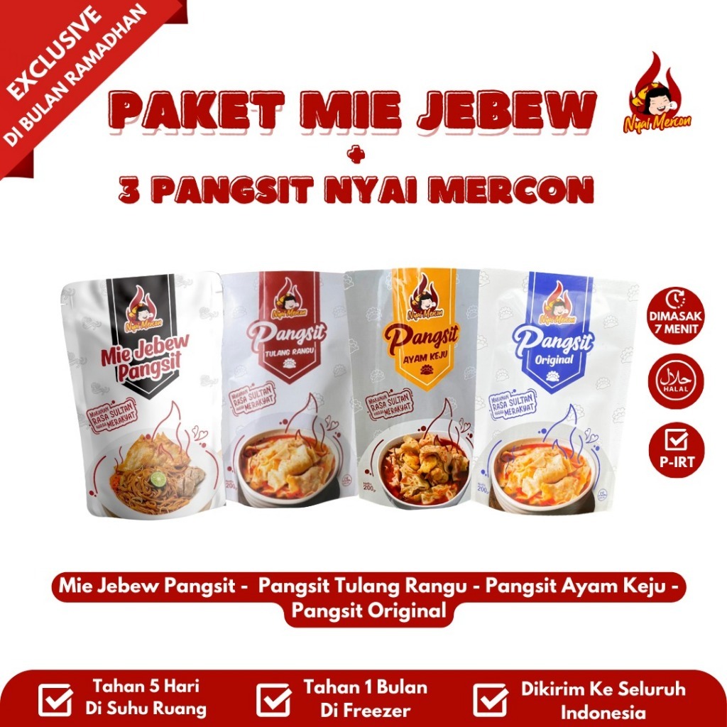 Jual PAKET MIE JEBEW + 3 PANGSIT NYAI MERCON | Shopee Indonesia