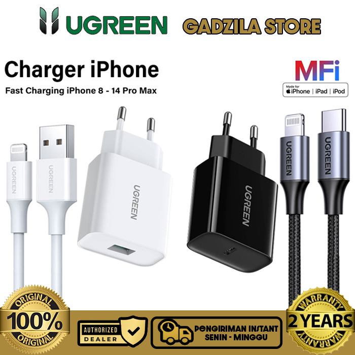 Jual UGREEN Adaptor Charger iPhone Set Lightning Mfi Fast Charging 10w ...