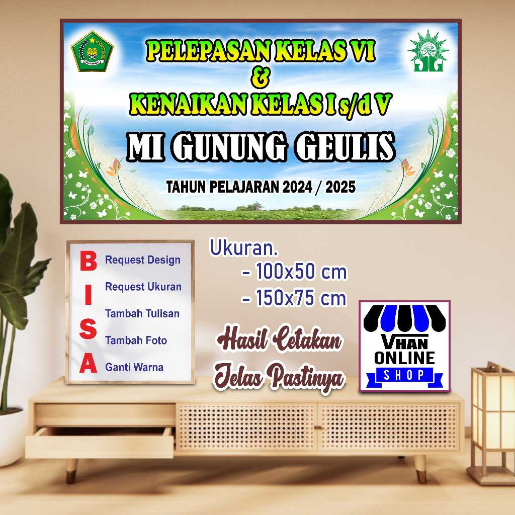 Jual Custom Spanduk Banner MMT Wisuda Sekolah atau Samen Akhir Tahun ...