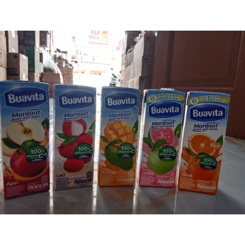 Jual Buavita jus buah asli 245ml tersedia rasa-mangga,lecy,jambu,jeruk ...