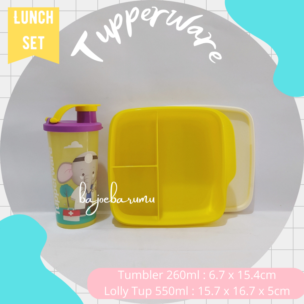 Jual TUPPERWARE Lunch Box Set Tempat Bekal Anak Kotak Makan Lolly Tup ...