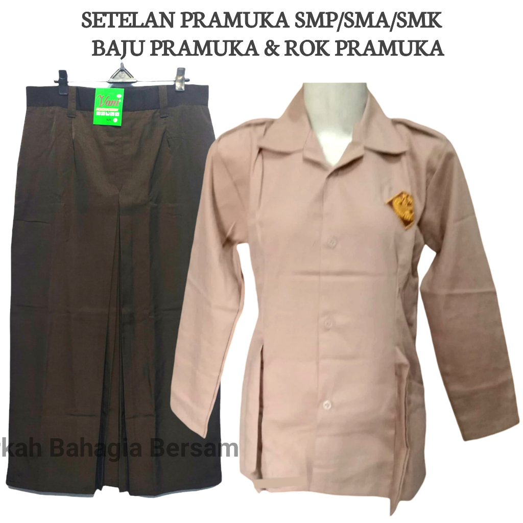 Jual Setelan Pramuka Baju Lengan Panjang & Rok Span/Rempel Panjang SMP ...