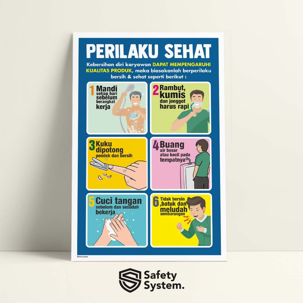 Jual Poster K3 Keselamatan Kerja Safety Personal Hygiene Perilaku ...