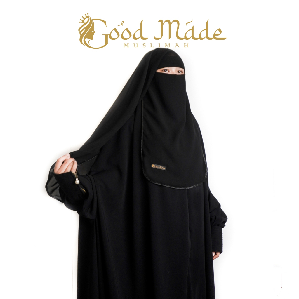 Jual GOOD MADE MUSLIMAH - Niqab Yaman Chiffon Silk Premium Jetblack ...