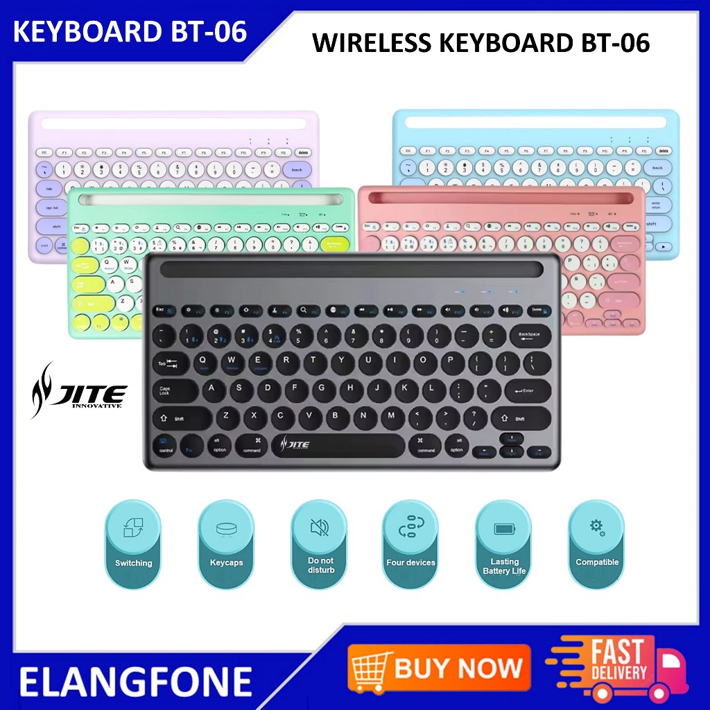Jual JITE Wireless Keyboard BT - 06 Keyboard Bluetooth dengan Port TYPE ...