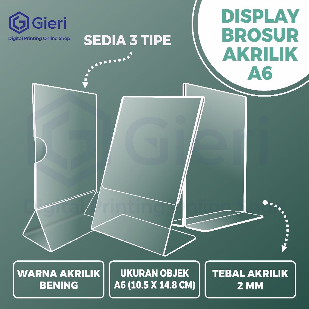 Jual GIERI - AKRILIK / QRIS / STAND QRIS / DISPLAY BROSUR / A6 / A5 ...