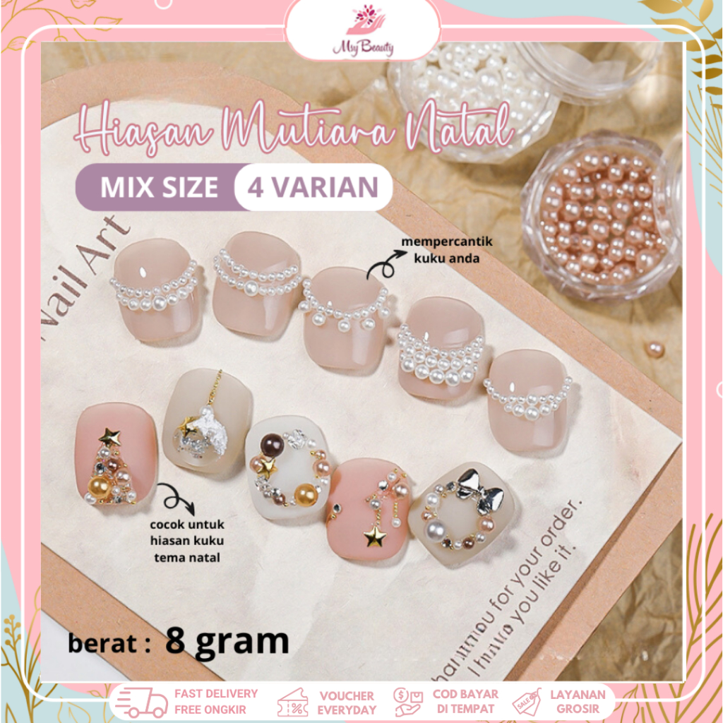 Jual MSY Hiasan Kuku 3D Mutiara Maillard Series for Nail Art Accesories ...