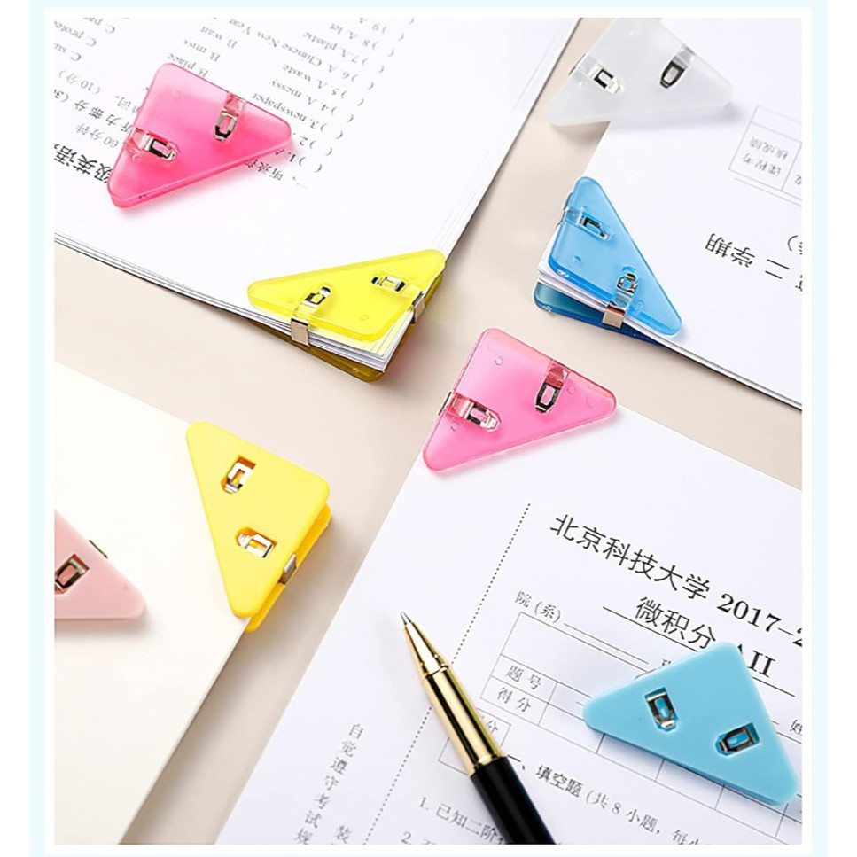 Jual Penjepit Kertas Segitiga / Binder Clip Plastik Aestetik / Triangle ...