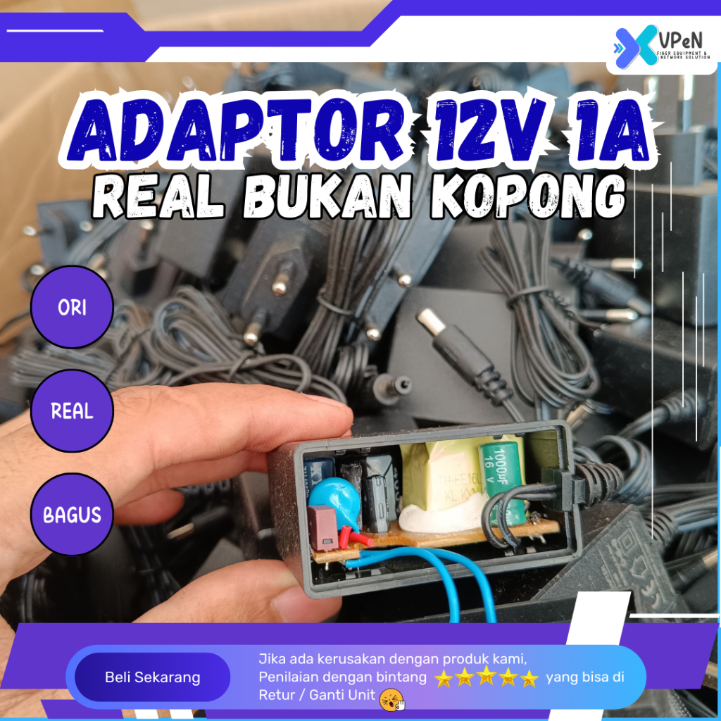 Jual Adaptor ONT / Modem 12v 1A BARU [ REAL bukan KOPONG ] | Shopee ...
