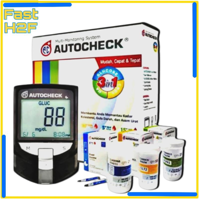 Jual Alat Cek 3in1 GCU Autocheck/Alat Cek Gula Darah/Alat cek ...