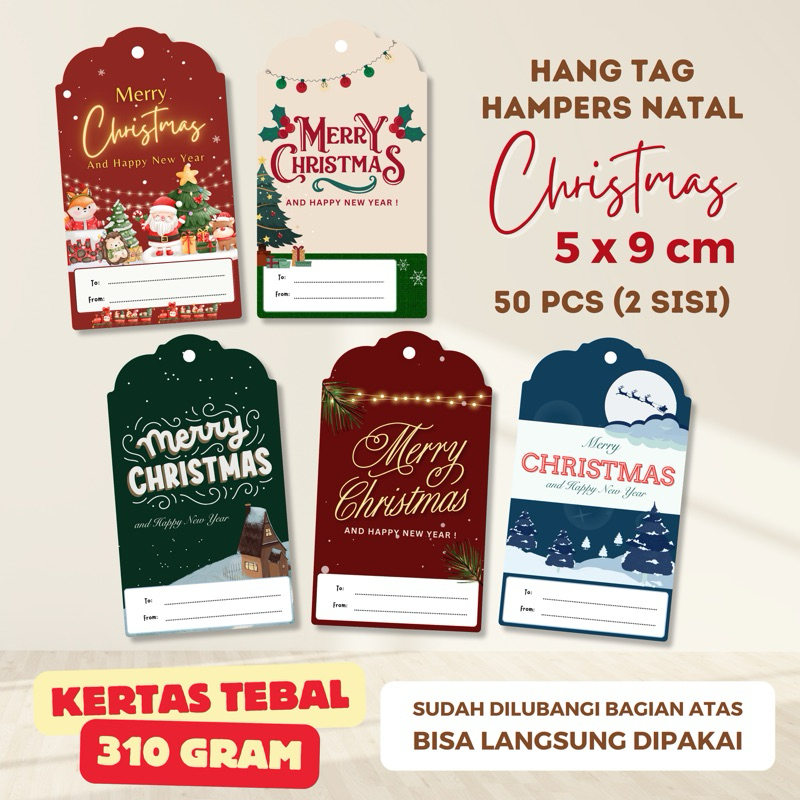 Jual [50 PCS] HANG TAG PARCEL KARTU UCAPAN NATAL / CHRISTMAS / TAHUN ...