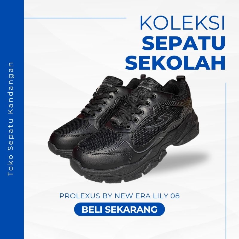 Jual SEPATU HITAM PROLEXUS NEW ERA LILY 08 SEPATU SEKOLAH SNEAKER PRIA ...