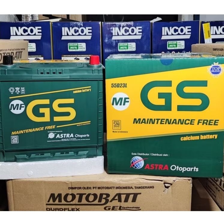 Jual AKI KERING GS ASTRA OTOPARTS 55D23L MF (60 AMPER) | Shopee Indonesia