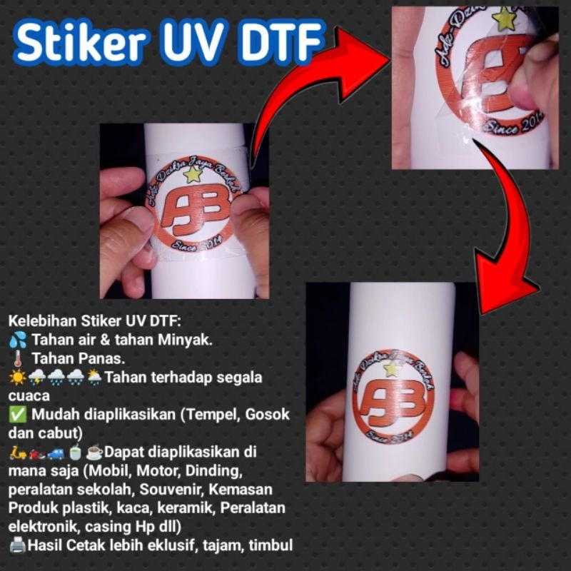 Jual Stiker UV Dtf cutom | Decal kering | Stiker Balikpapan | Shopee ...
