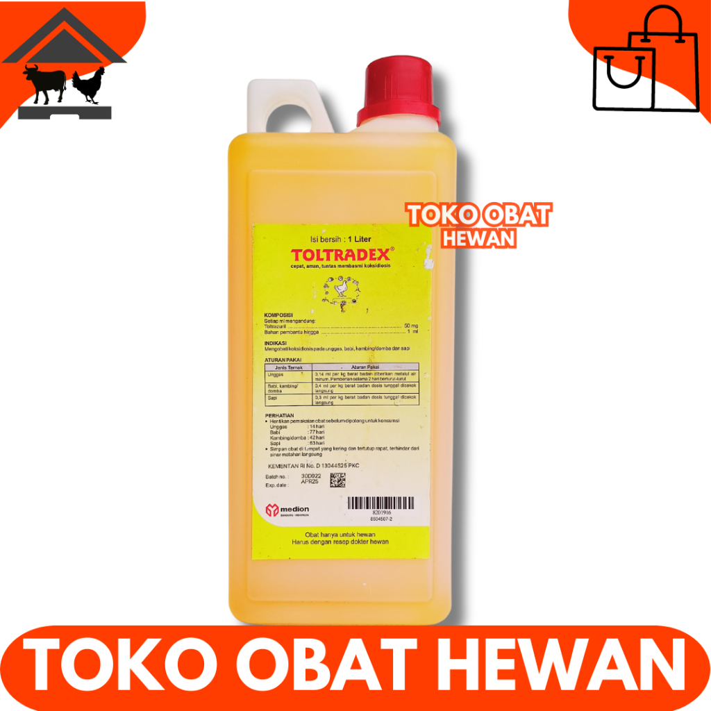 Jual TOLTRADEX 1 LITER MEDION - Obat Koksidiosis Koksidia Unggas Ayam ...