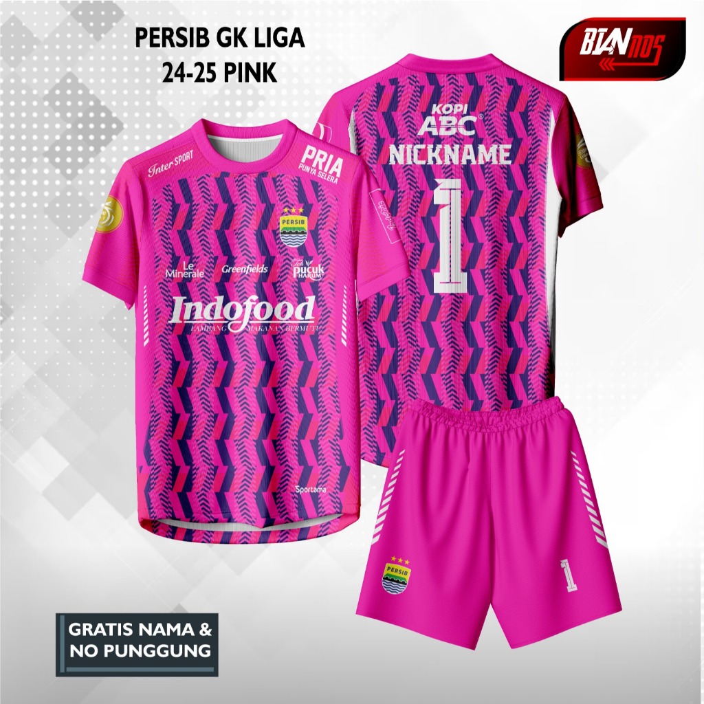 Jual JERSEY KIPER PERSIB PINK TERBARU 2024/2025 FULL PRINTING (GRATIS ...