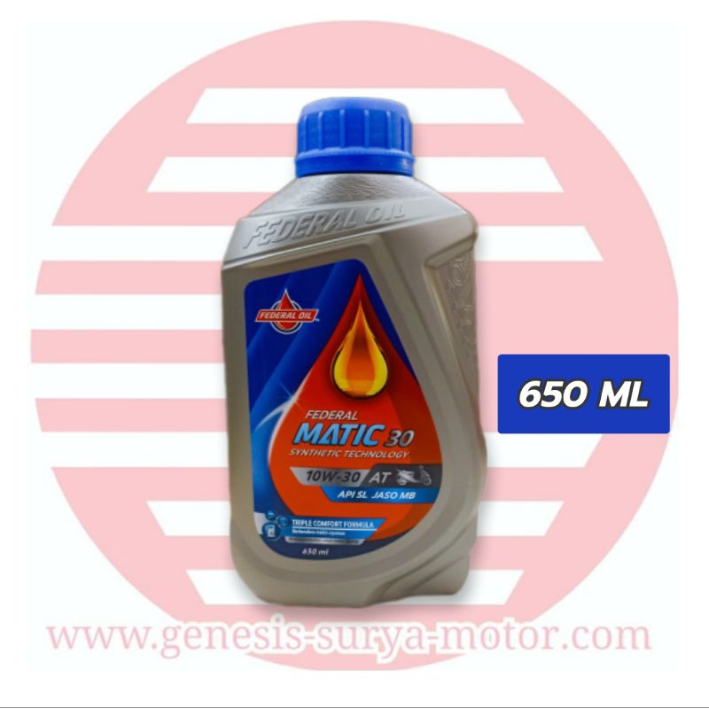 Jual Oli Federal Matic 10W30 Synthetic 650 ML Genio,Beat LED,Scoopy Esp ...