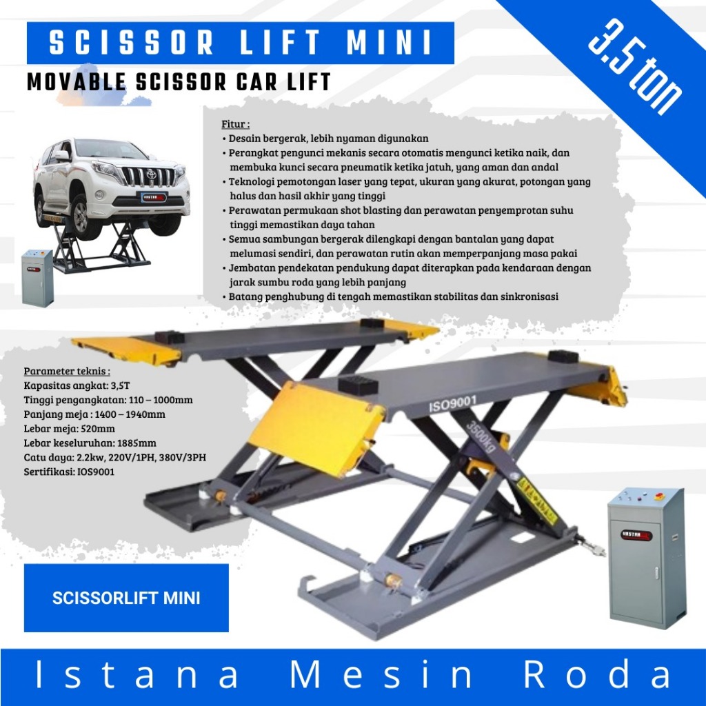 Jual mini scissor lift 3.5ton / mesin angkat mobil /mini hidrolik lift ...
