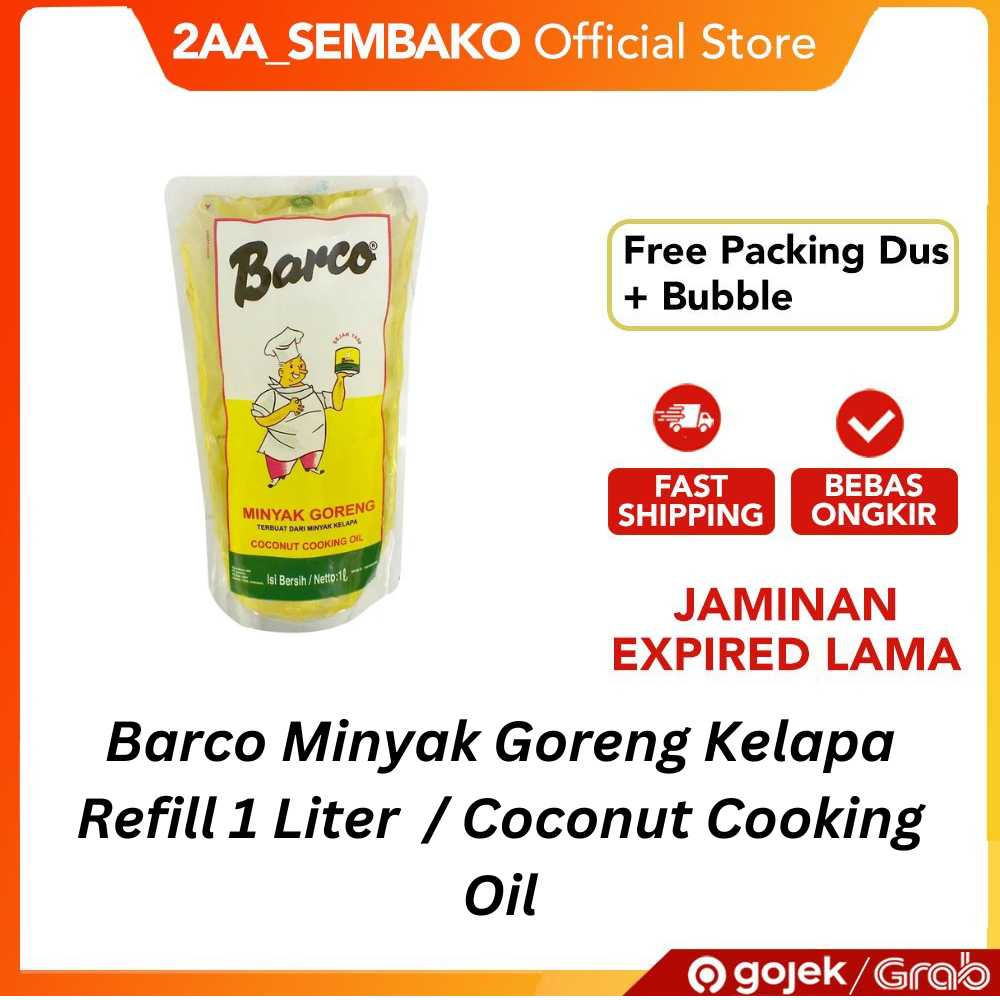 Jual Barco Minyak Goreng Kelapa Halal Refill 1 Liter / Coconut Cooking ...