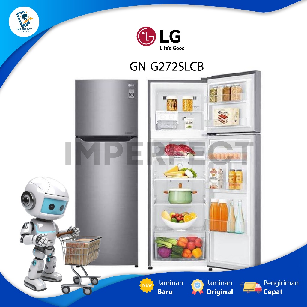 Jual Kulkas LG GN-G272SLCB 2 Pintu 272L Inverter Linear Door Cooling 70W | Shopee Indonesia