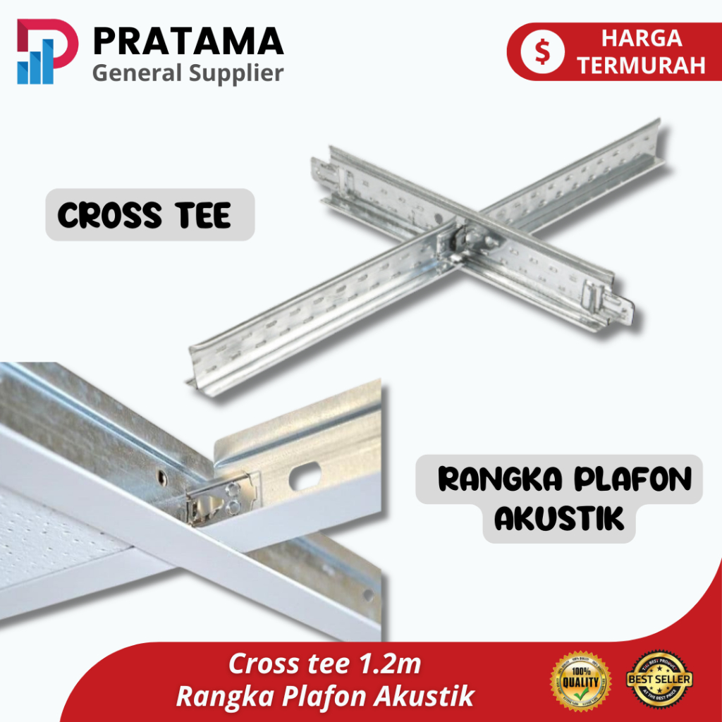 Jual Jayaboard Cross tee PN402 1.2m / Cross tee / Rangka Plafon Akustik ...