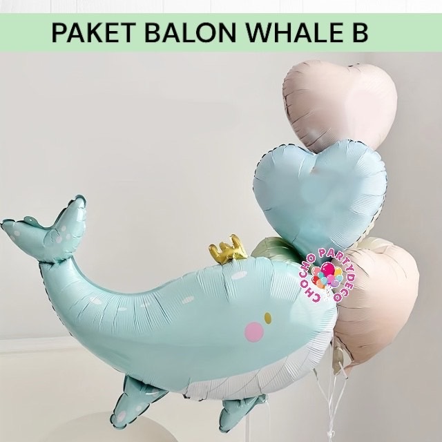 Jual Paket Balon IKAN PAUS WHALE B / Dekorasi Ulang Tahun Balon Paus ...