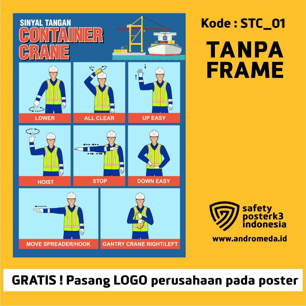Jual Safety Poster K3 : Safety Poster K3 : Sinyal Tangan Kode Container ...
