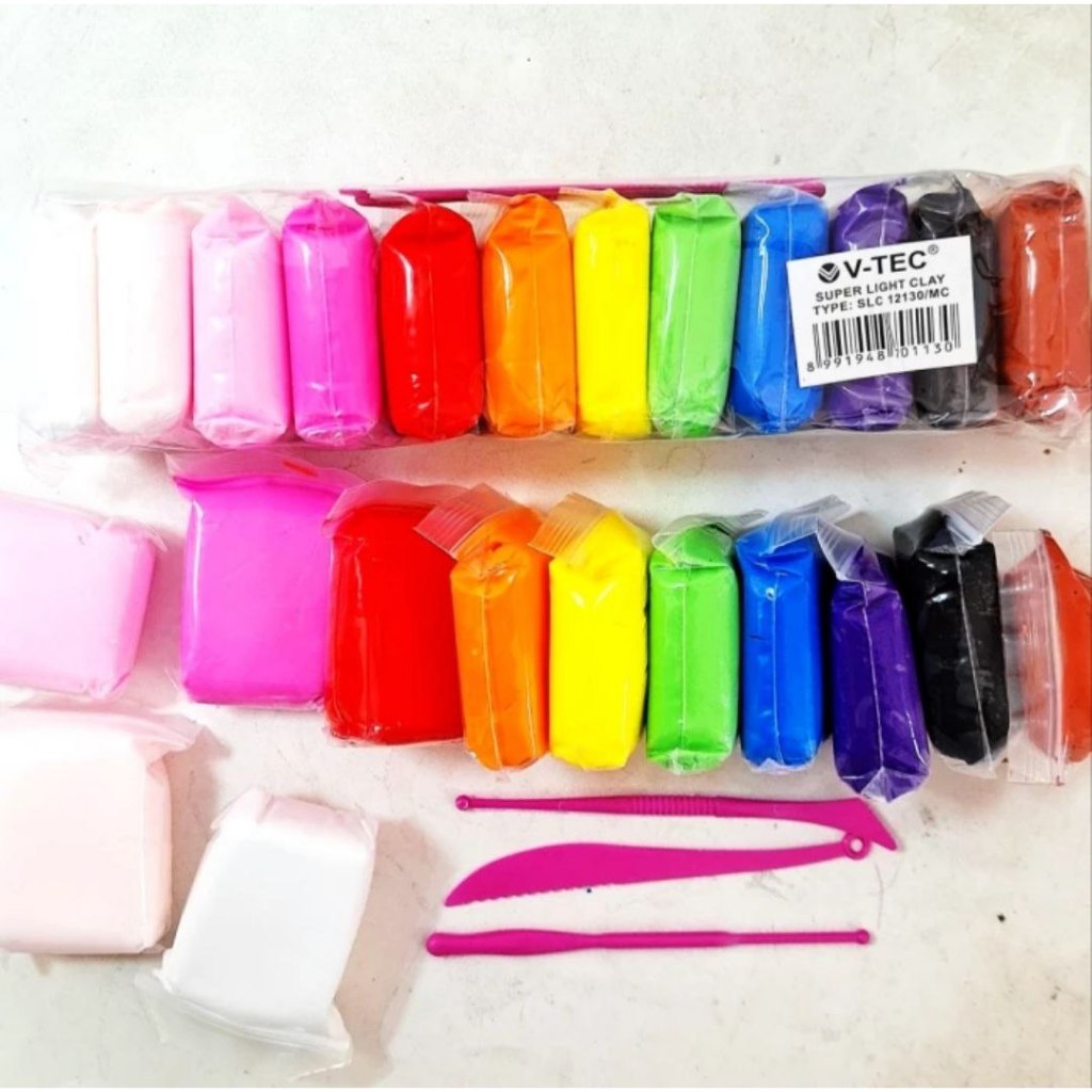 Jual Polymer Clay V-tec Warna Warni Kecil Satuan - Super Light Modelling - SLC-12130/MC+ - Putih ...